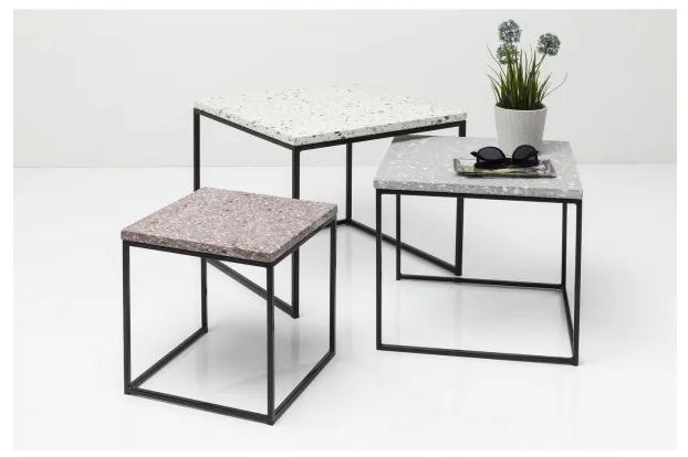 KARE DESIGN Odkládací stolek Terrazzo Square set 3 ks