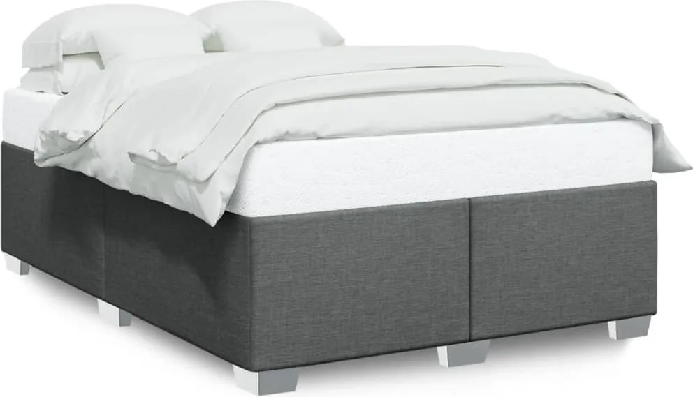 Rám postele bez matrace tmavě šedý 140 x 190 cm textil 3284472