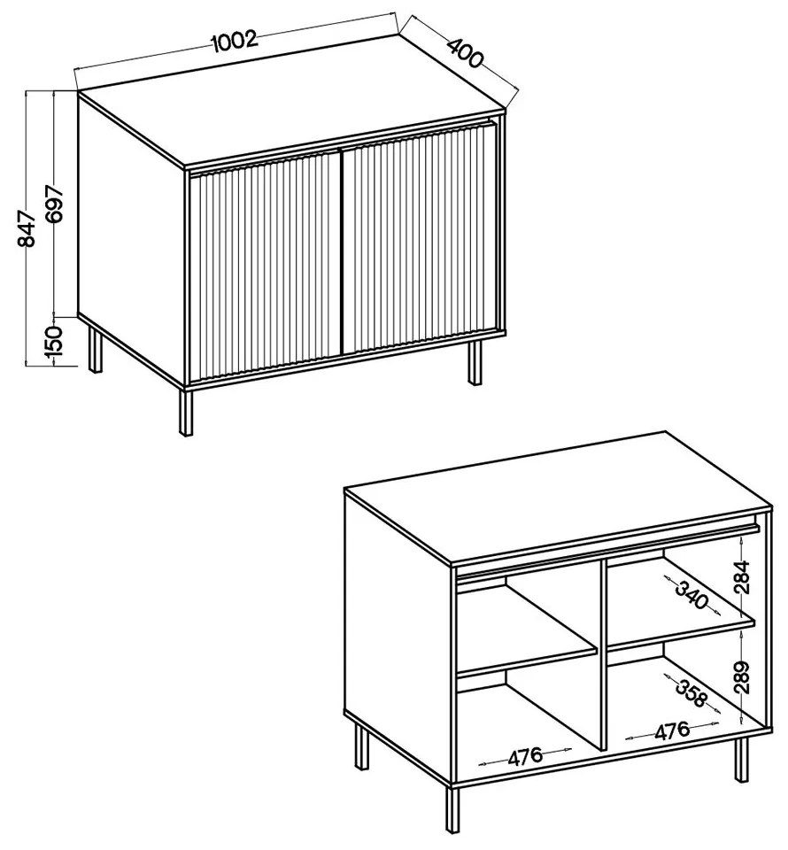 OSAKA e | komoda 2F | 100,2 cm | dub evoke