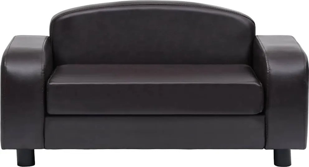 Pohovka pro psy hnědá 80 x 50 x 40 cm umělá kůže 170966