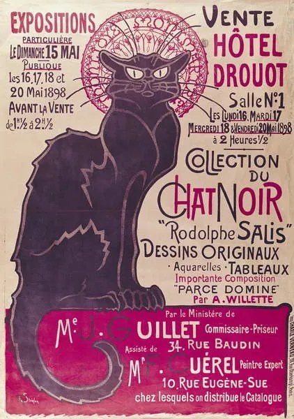 Theophile Alexandre Steinlen - Obrazová reprodukce 'Collection du Chat Noir', (26.7 x 40 cm)