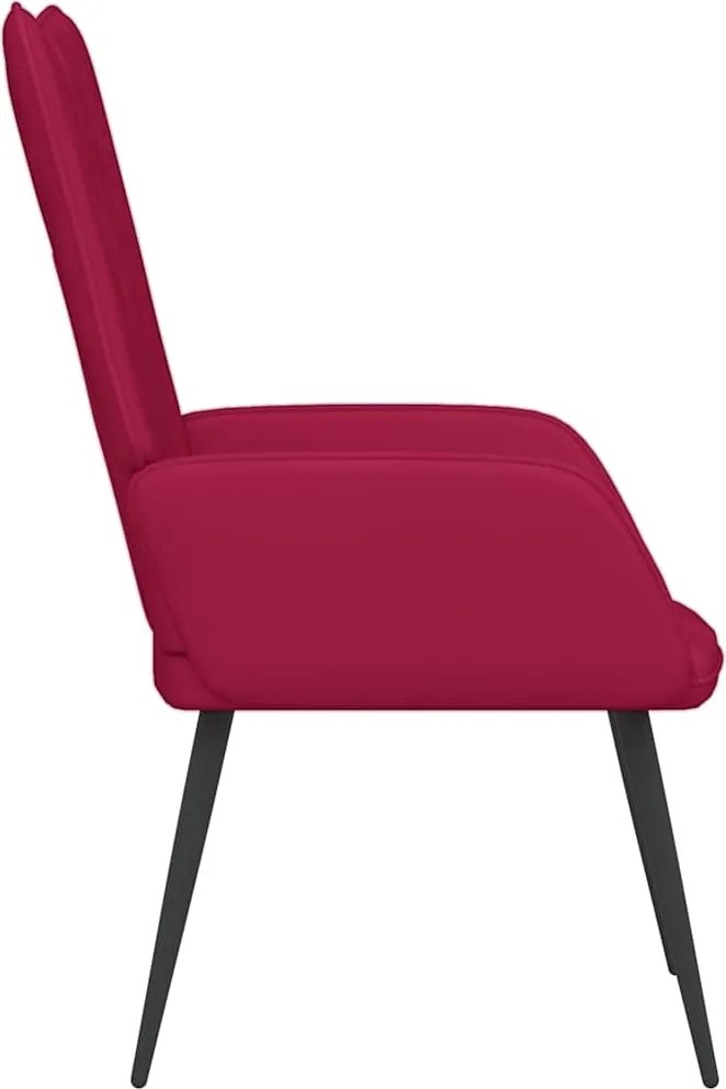 Relaxační křeslo vínové samet 327682