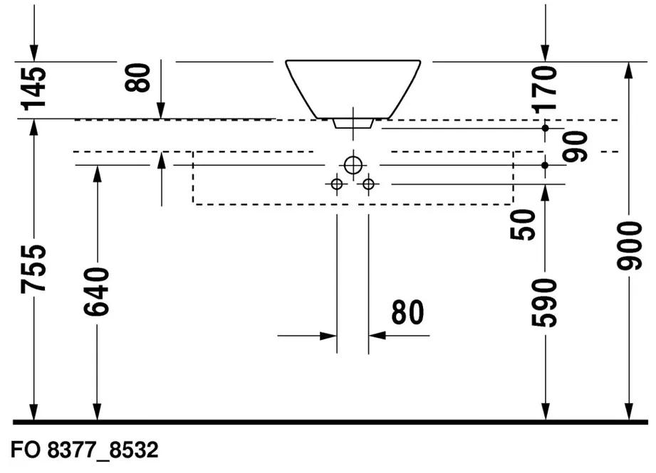 Duravit Starck 1 - Umyvadlová mísa bez otvoru pro baterii, Ø 33 cm, bílá 0408330000