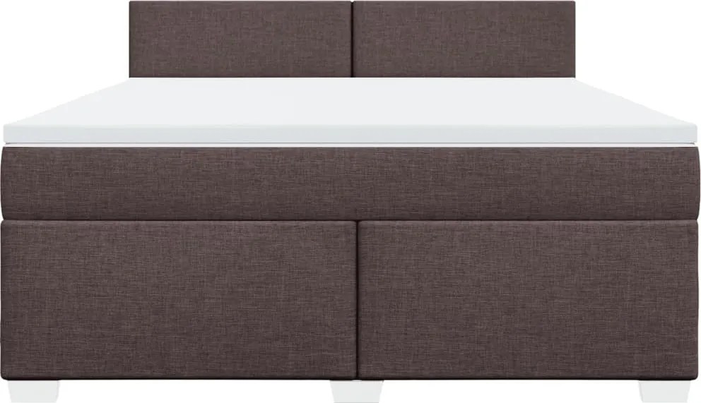 Box spring postel s matrací tmavě hnědá 180x200 cm textil 3285963