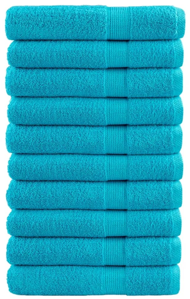 Premium ručníky SOLUND 10 ks tyrkysové 100x200 cm 600 g/m² 137463