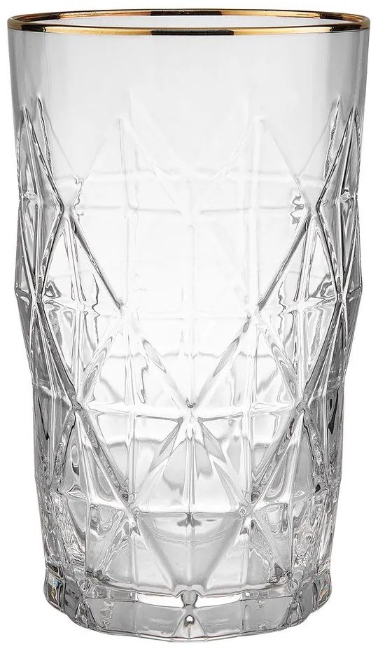 UPSCALE Sklenice na long drink se zlatým okrajem 460 ml