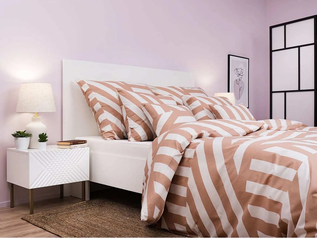 Bavlněné povlečení Zebra světle hnědé 140x200, 70x90 cm