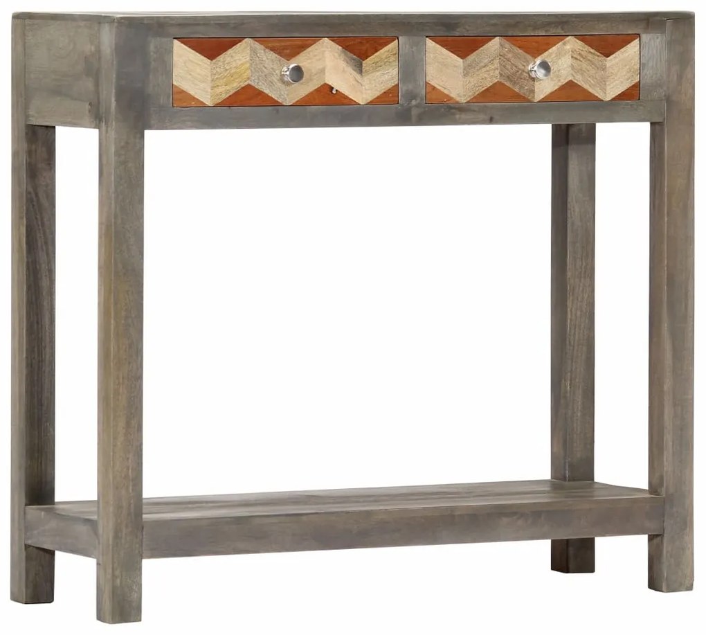 Konzolový stolek šedý 86x30x76 cm masivní mangovníkové dřevo,  282737