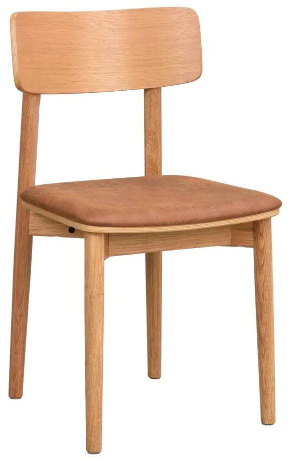 Jídelní židle z imitace kůže v koňakově hnědo-přírodní barvě v sadě 2 ks Wolcott – Rowico