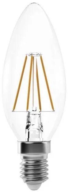 LED filamentová žárovka, E14, Candle, 4W, 465lm, 4100K, neutrální bílá