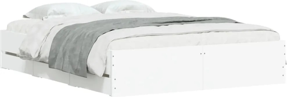 Rám postele se zásuvkami bílý 150 x 200 cm kompozitní dřevo 3207266