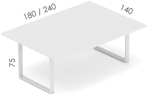 Konferenční stůl EPIC (více os.), 180/240cm, ocelová podnož O, (deska v celku)