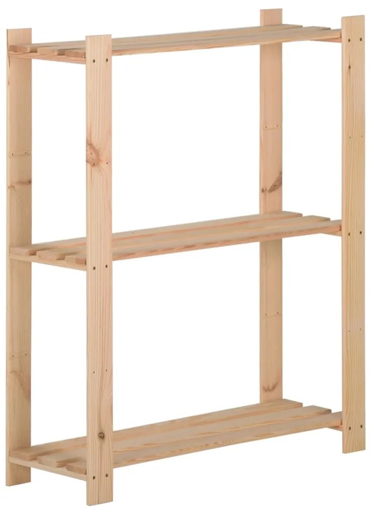 Úložný regál se 3 policemi 60 x 28,5 x 90 cm masivní borovice 327322