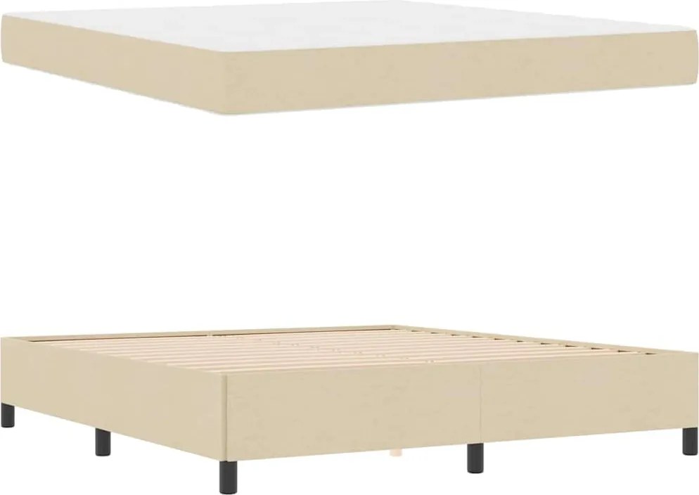 Postel s boxspringem Krémová 180 x 200 cm textil 3398883