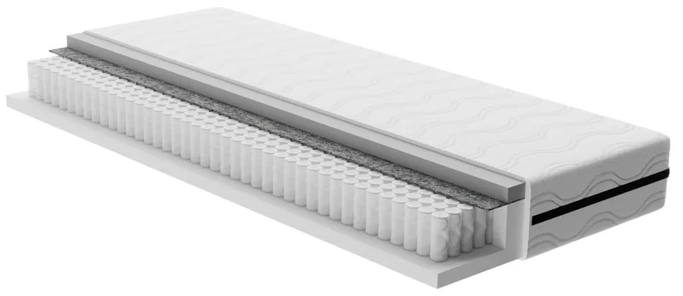 Béžová čalouněná jednolůžková postel s úložným prostorem s matrací 90x200 cm Avela - II. jakost – Bonami Selection