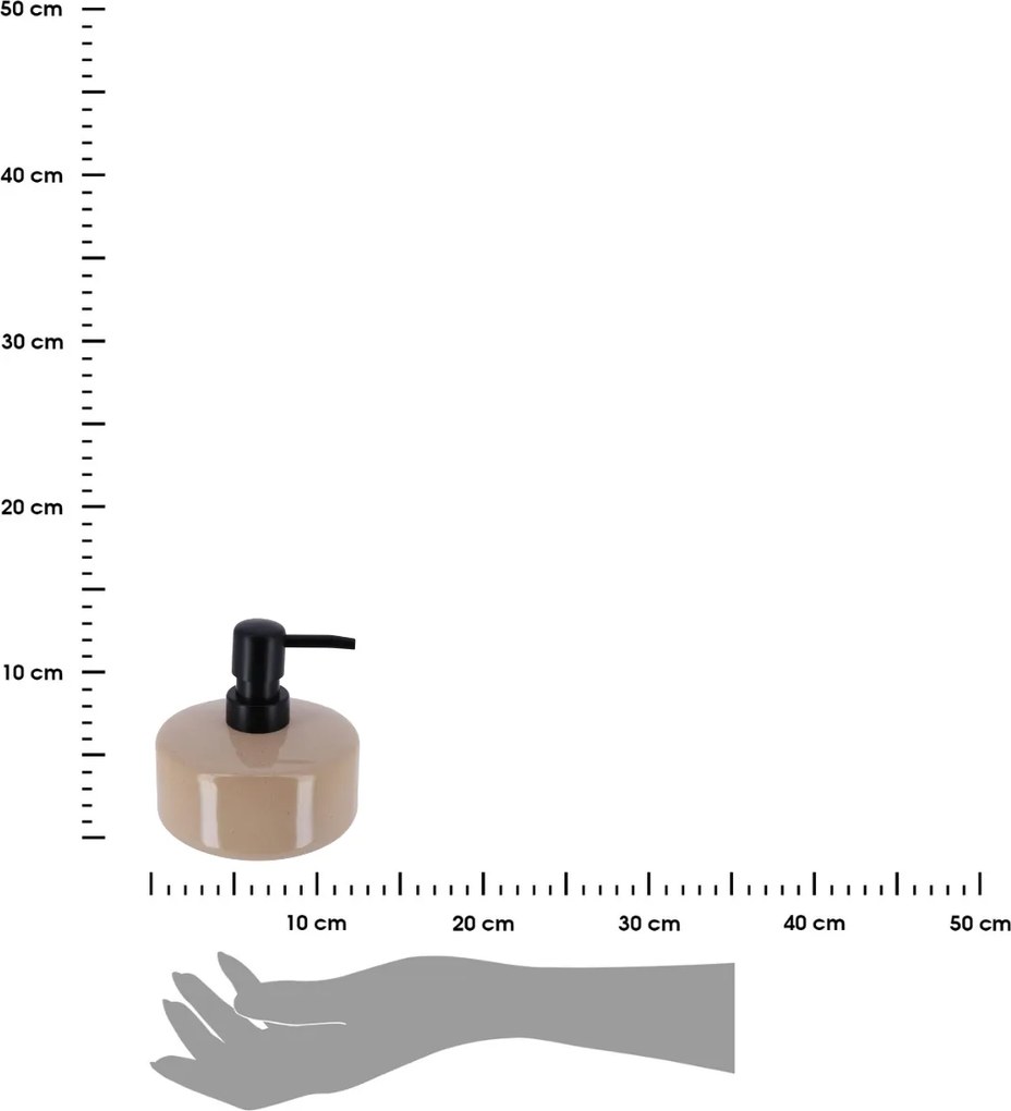 Dávkovač mýdla Shevron, béžová/s černými prvky, 400 ml