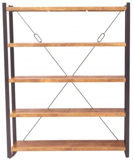 Indický nábytek - Knihovna Retro 160x200x35 z indického masivu mango Mango natural