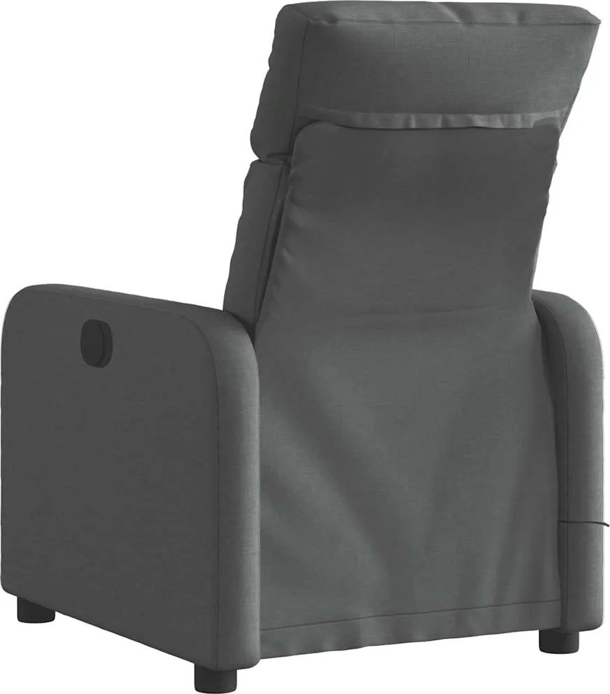 Elektrické masážní polohovací křeslo tmavě šedé textil 3206691
