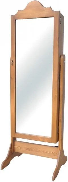 Stojací zrcadlo z masivu TOL 01 - K03 bílá patina