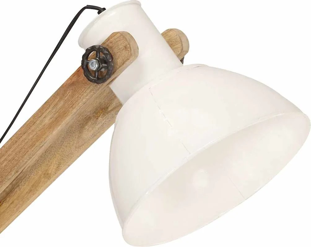 Stojací lampa bílá masivní mangovníkové dřevo E27 320582