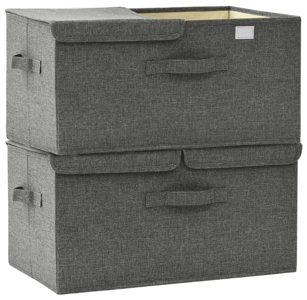 Úložné boxy 2 ks textil 50 x 30 x 25 cm antracitové - Default Title