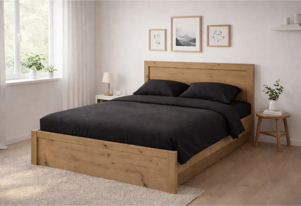 Postel 160x200 s úložným prostorem dub artisan Ayson