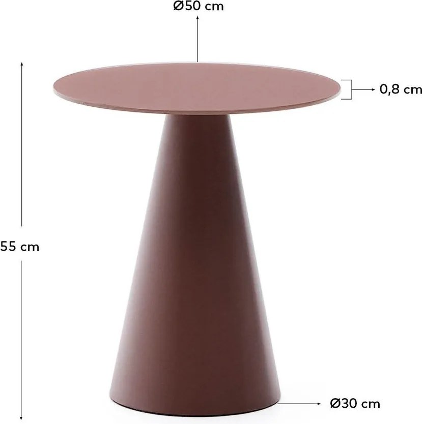 Kulatý odkládací stolek se skleněnou deskou ø 50 cm Wilshire – Kave Home