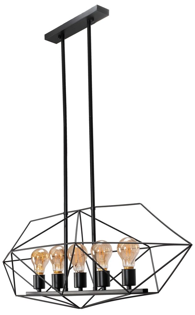 Toolight, stropní svítidlo 5xE27 APP1037-5CP, černá, OSW-05561
