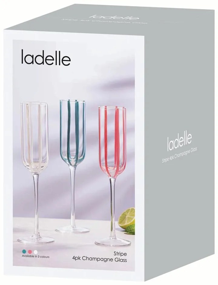 Skleničky v sadě 4 ks na sekt 180 ml Stripe – Ladelle