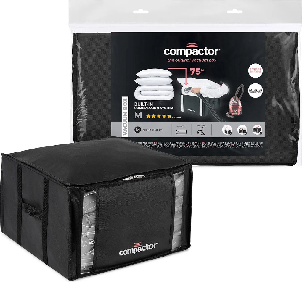 Compactor 3D Black Edition M 125 L vakuový úložný box s pouzdrem - 42 x 40 x 25 cm