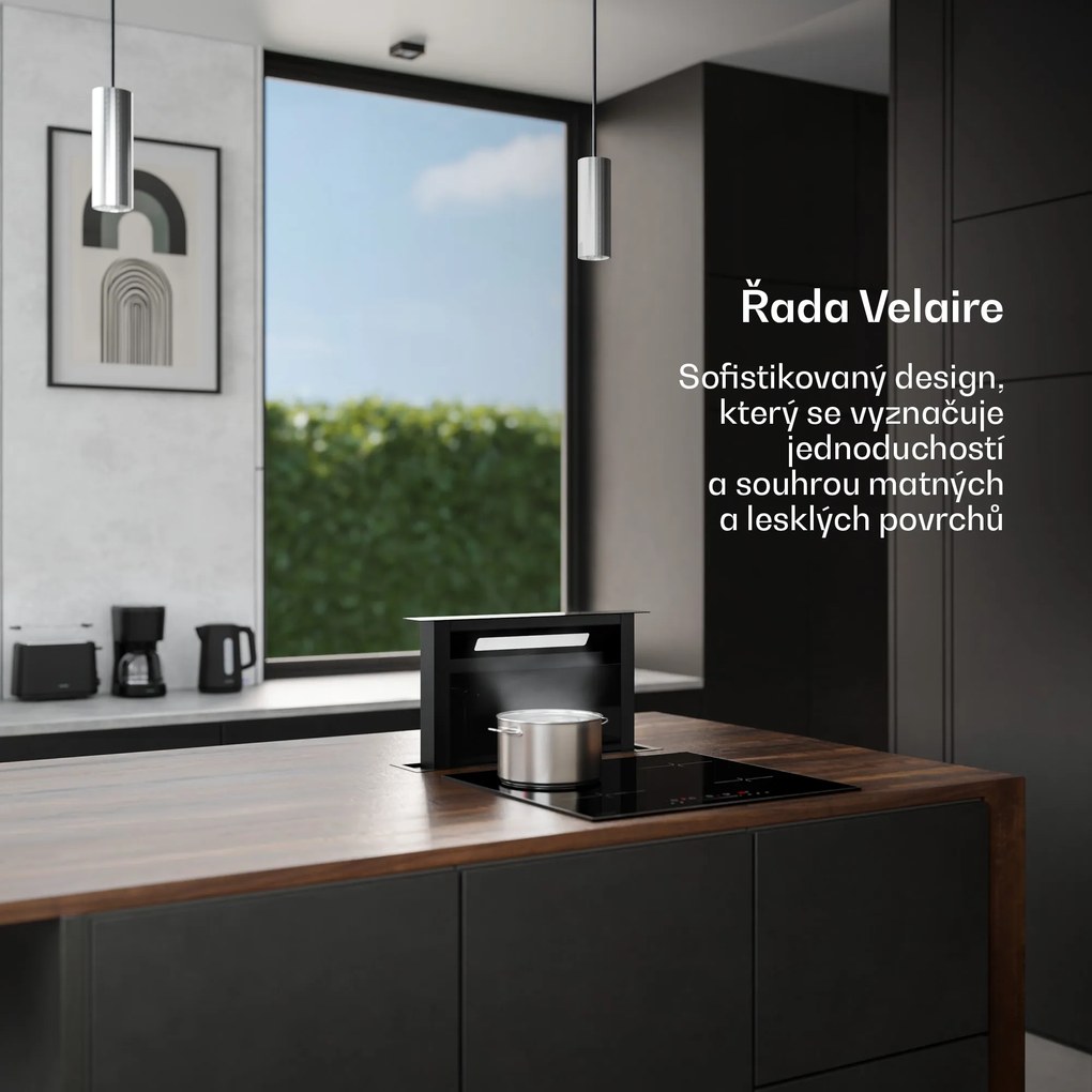 Klarstein Velaire Downdraft systém | Elegantní, minimalistický, výkonný | Třída A++ | 853 m³/h | 60 cm