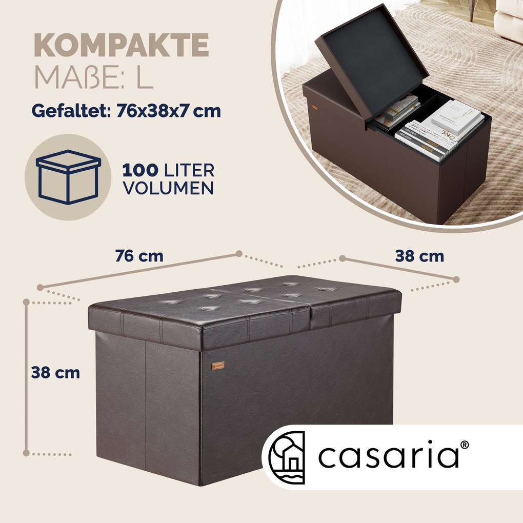 Lavice s úložným prostorem hnědý 80x40x40cm s úložný prostor skládací