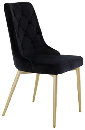 Velvet LYX židle černá / zlatá