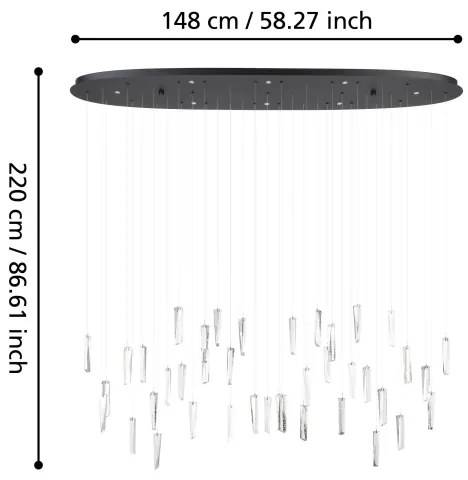 Eglo 390349 - LED Stmívatelný lustr na lanku SARDENARA 8xLED/4,2W/230V 3000K