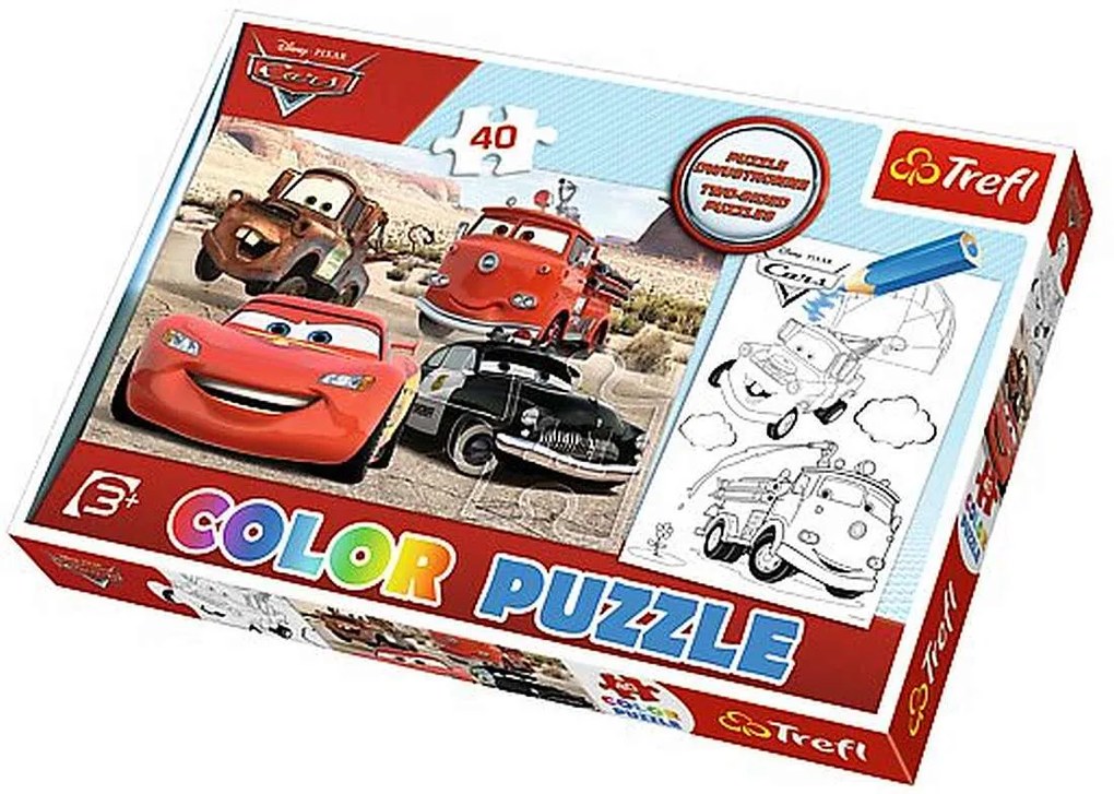 TREFL Oboustranné puzzle Cars 40 dílků