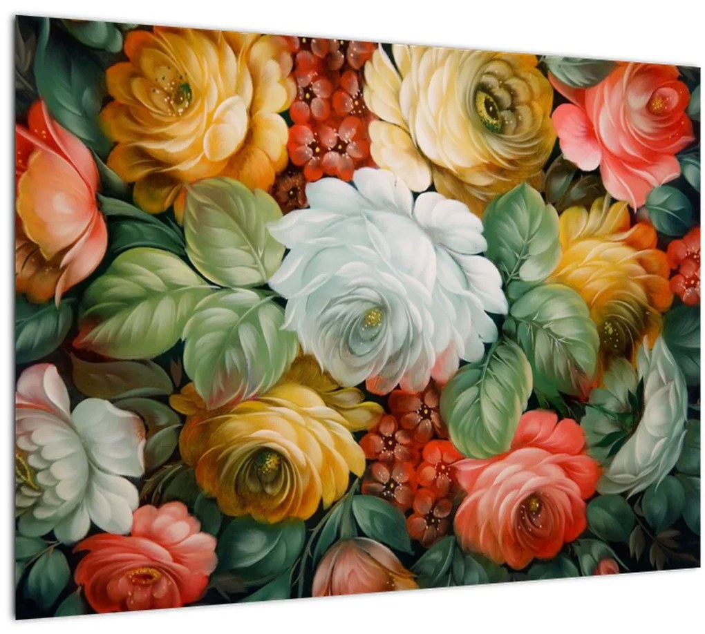 Obraz malované kytice květin (70x50 cm)