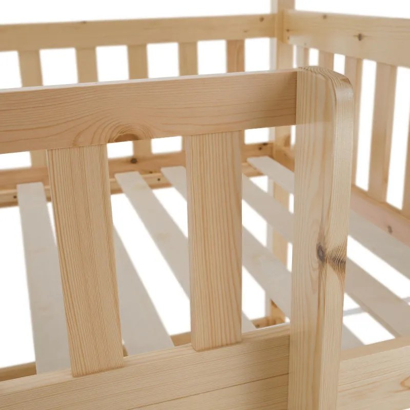 Montessori patrová postel 90x200, přírodní, VENITA TYP 2 Kondela 0000396844