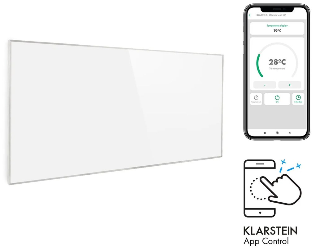 Klarstein Wonderwall Smart infračervený ohřívač 60x120cm App 720W časovač IP24
