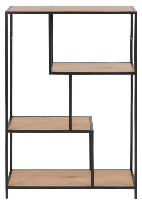 Černá/přírodní knihovna v dekoru dubu 77x114 cm Seaford – Actona