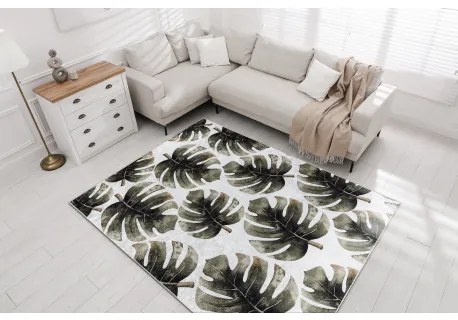 MIRO 52102.801 mycí kobereček Monstera odchází protiskluz zelená velikost 160x220 cm | krásné koberce cz