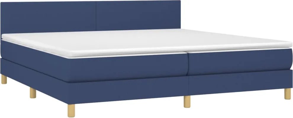 Box spring postel s matrací modrá 200x200 cm textil 3140487