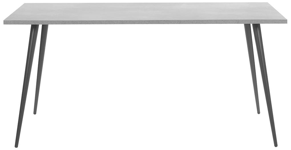 Jídelní stůl s betonovým efektem 160 x 80 cm černý SANTIAGO Beliani