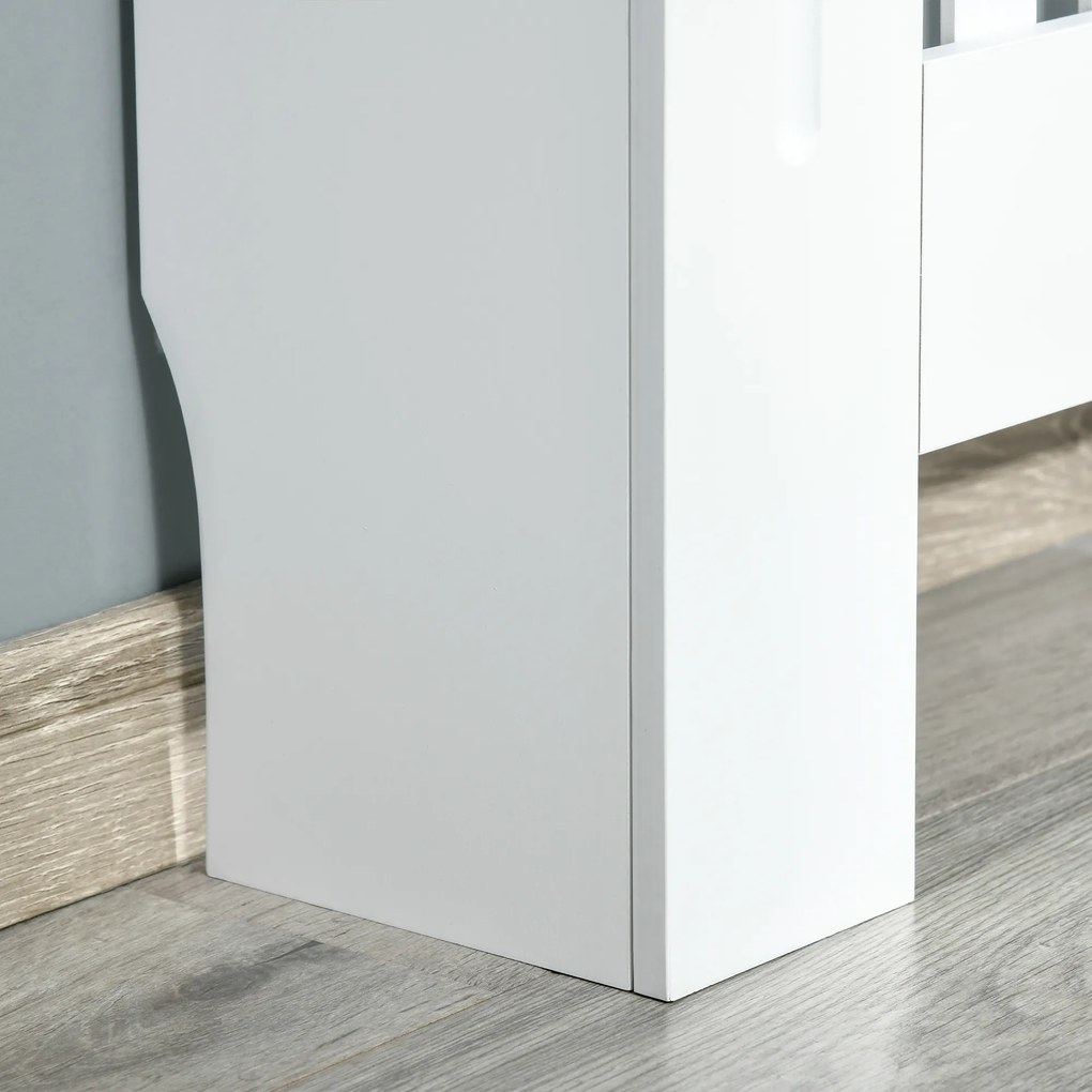 HOMCOM Moderní Kryt Na Radiátor MDF Kabinet pro Obývací Pokoj a Ložnici 78x19x81 cm Bílý