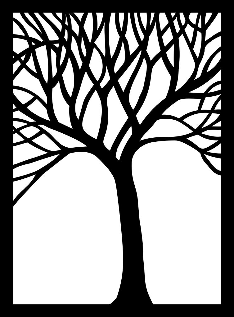Rodinný strom života - dřevěná dekorace na zeď od 2opice.cz Materiál: ČERNÝ EBEN, Velikost (mm): 1100 x 815