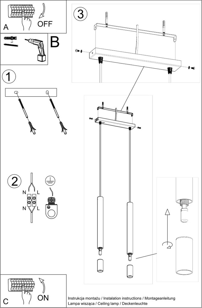 Sollux Lighting Závěsné svítidlo WEZYR 2 černé