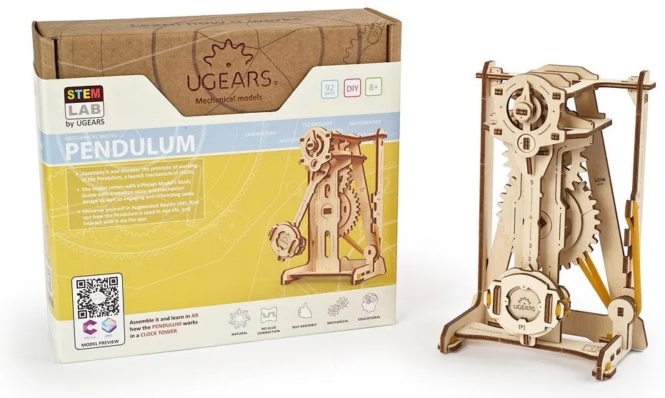 Ugears 3D dřevěné mechanické puzzle STEM výukové kyvadlo