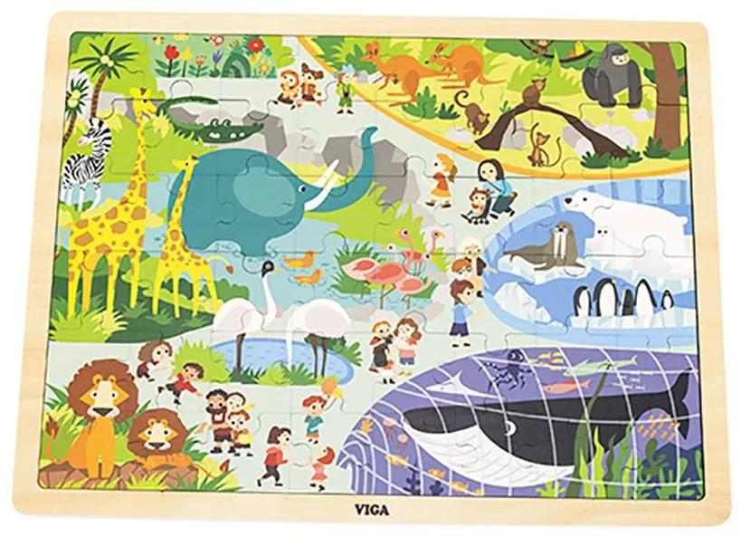 Dětské dřevěné puzzle Viga Zoo 48 dílků Barva: multicolor