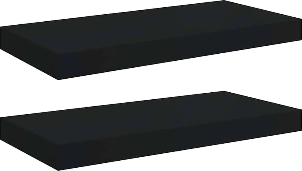 Plovoucí nástěnné police 2 ks černé 50 x 23,5 x 3,8 cm MDF 323830