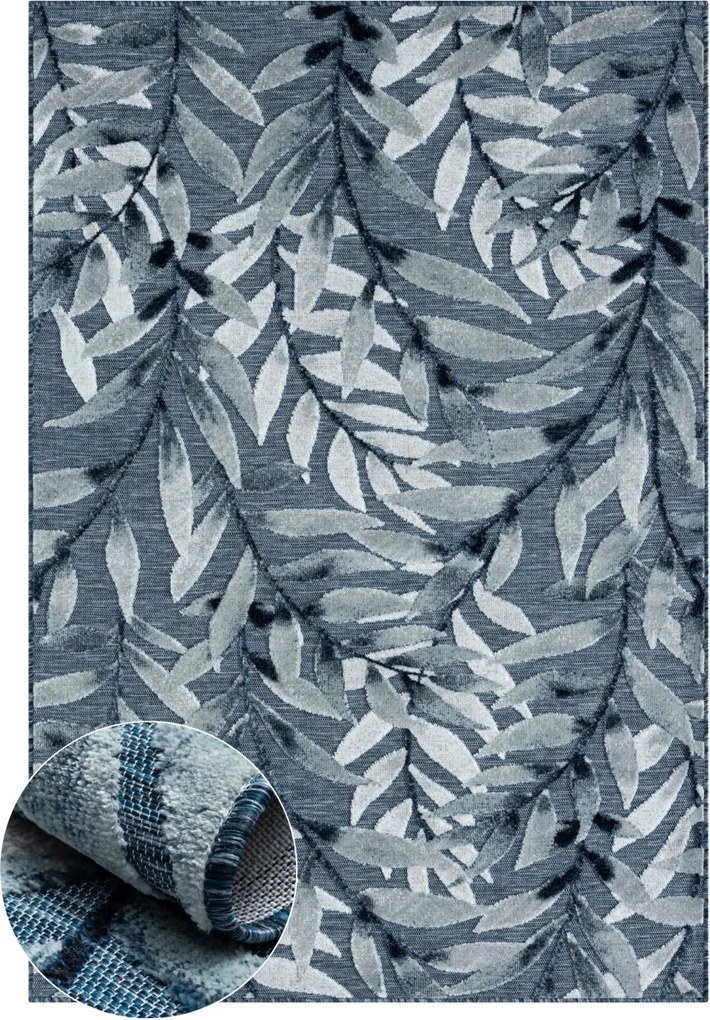 My Flair, Kusový koberec Hazel blau – na ven i na doma, 240x320, modrá, chodba / předsíň