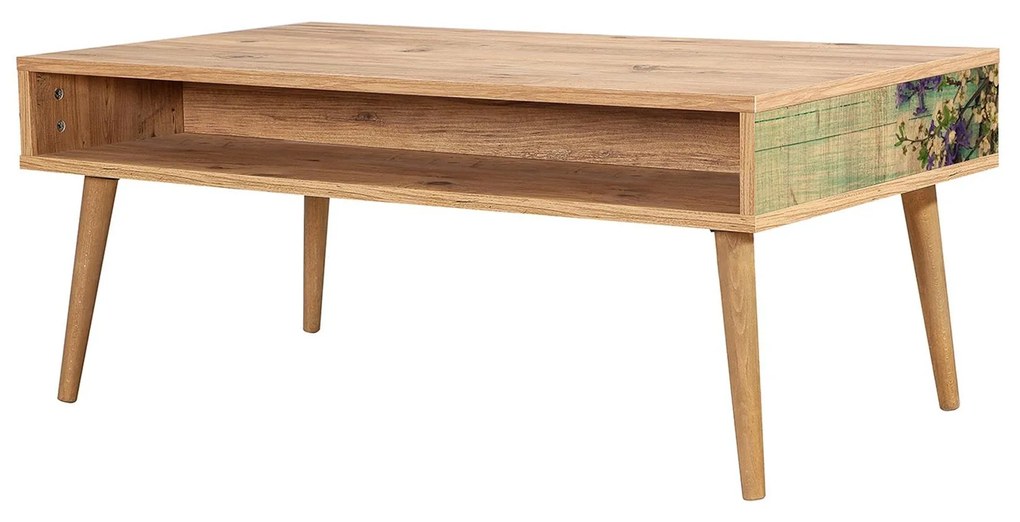 Konferenční stolek Vivo (atlantická borovice + zelená). 1088221